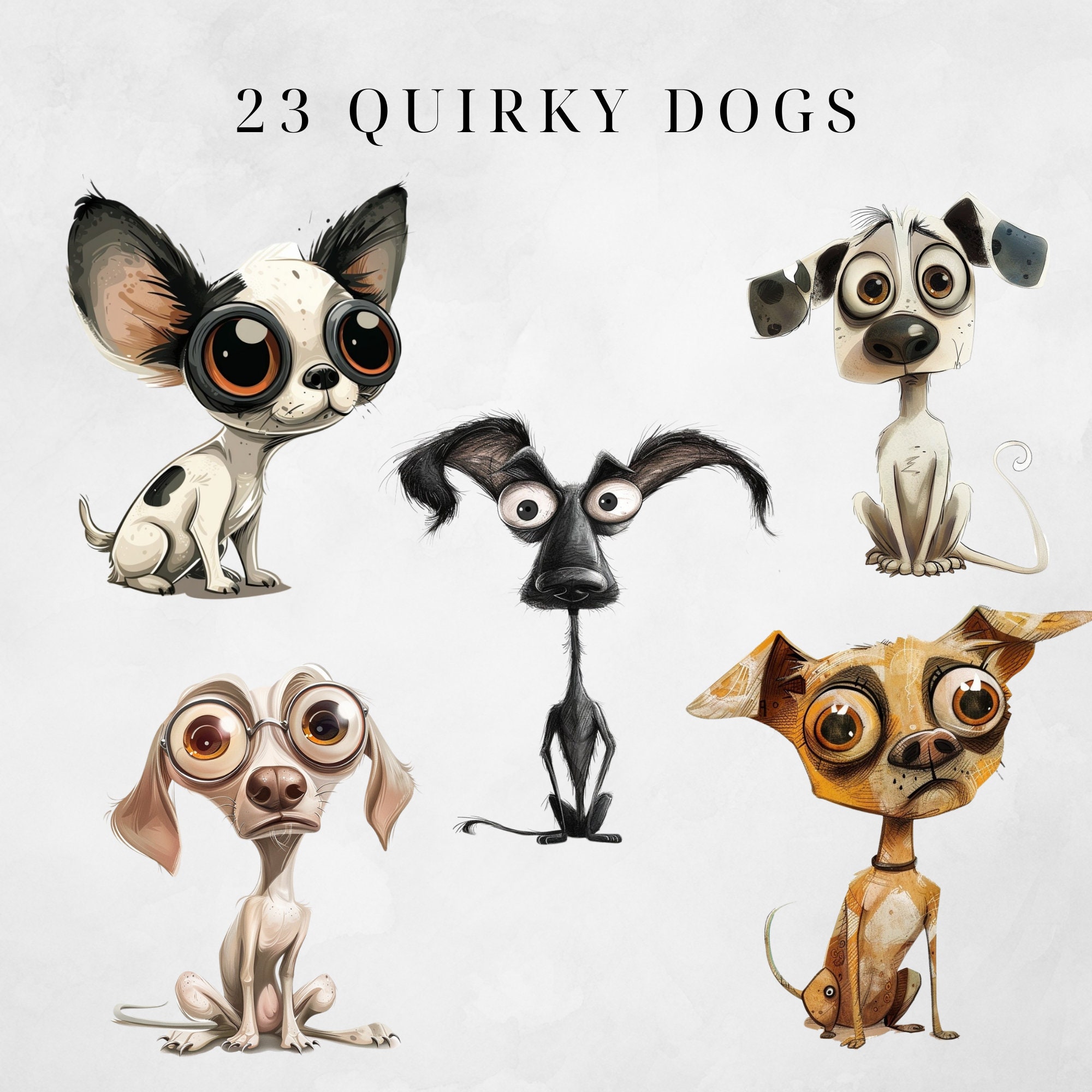 Quirky Dog Clipart Funny Dog Clipart Cute Dog Clipart Funny Animal ...