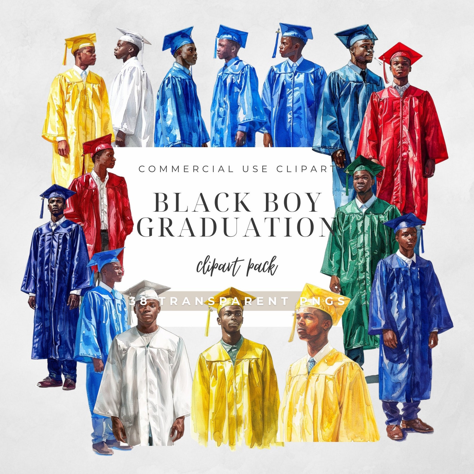 Black Boy Graduation Clipart Graduation Clipart 2024 Graduation Clipart ...