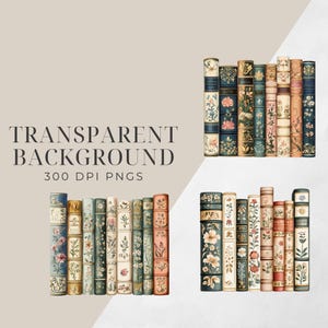 Book Spines Clipart Vintage Book Spines Ornate Book Spines Book Border ...