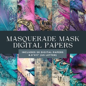 Masquerade Mask Junk Journal Paper Masquerade Junk Journal Junk Journal ...