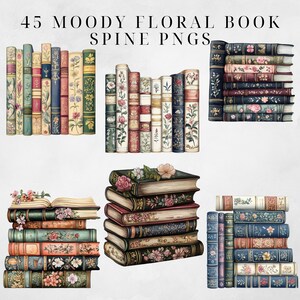 Book Spines Clipart Vintage Book Spines Ornate Book Spines Book Border ...