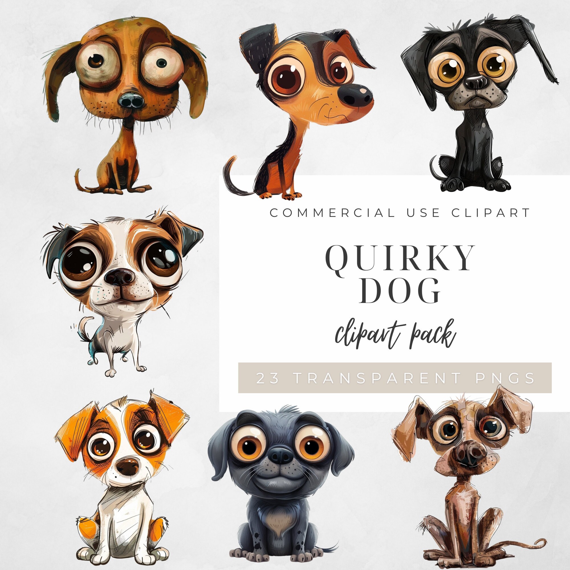 Quirky Dog Clipart Funny Dog Clipart Cute Dog Clipart Funny Animal ...