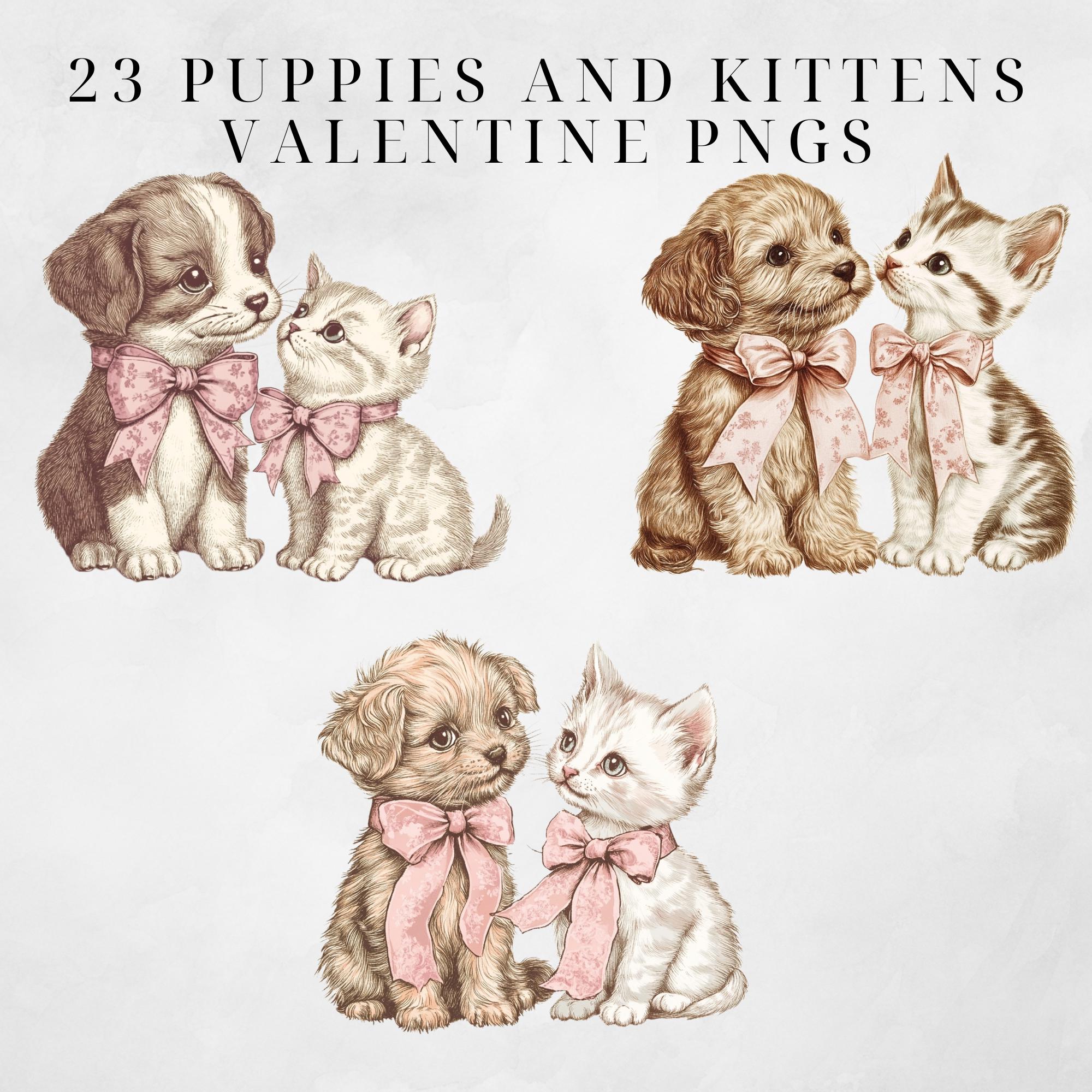 Valentines Cat Dog Clipart Valentine Animals Valentine Dogs Valentine ...