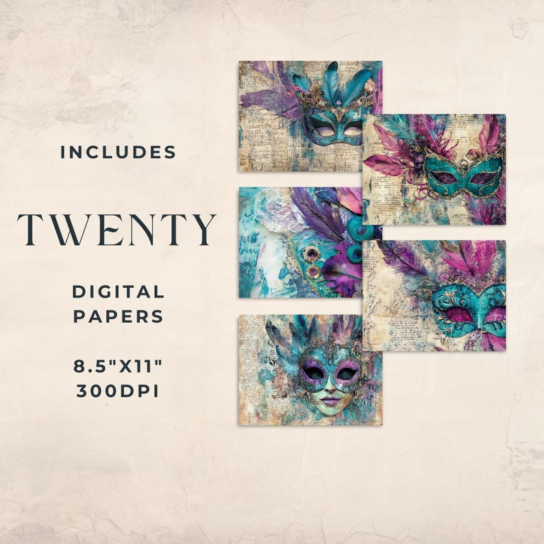 Masquerade Mask Junk Journal Paper Masquerade Junk Journal Junk Journal ...