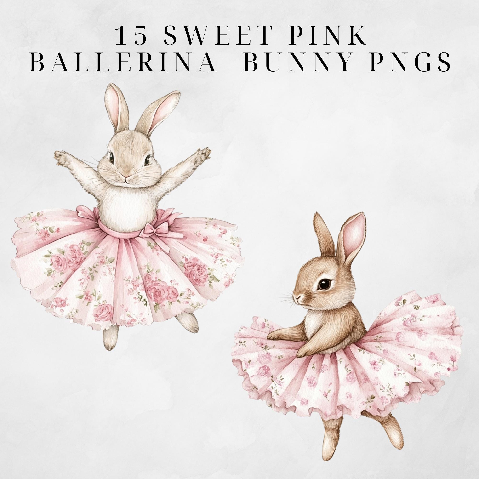Watercolor Bunny Ballerina Clipart Ballerina Bunny Baby Tutu Dress ...