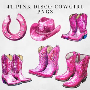 Disco Cowgirl Clipart Pink Cowgirl Hat Clipart Cowgirl Birthday ...