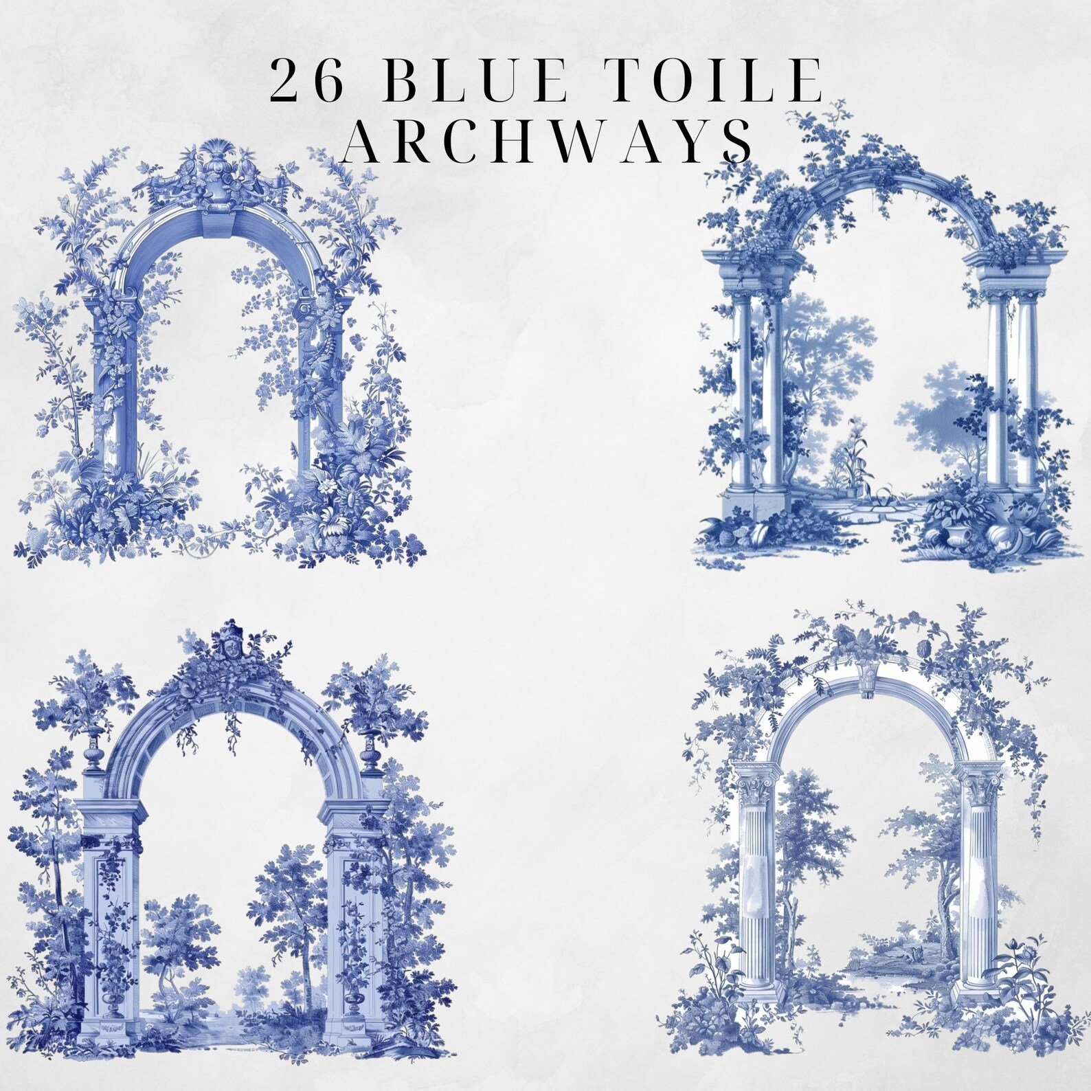 Toile De Jouy Clipart Blue Toile Clipart Chinoiserie Png Svg French ...