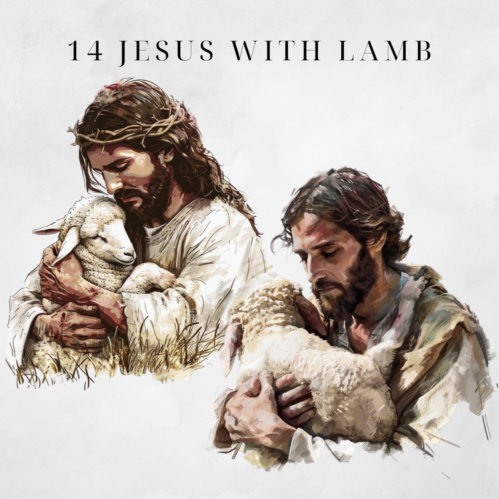 Jesus and Lamb Clipart Jesus With Lamb Clipart Bible Character Clipart ...