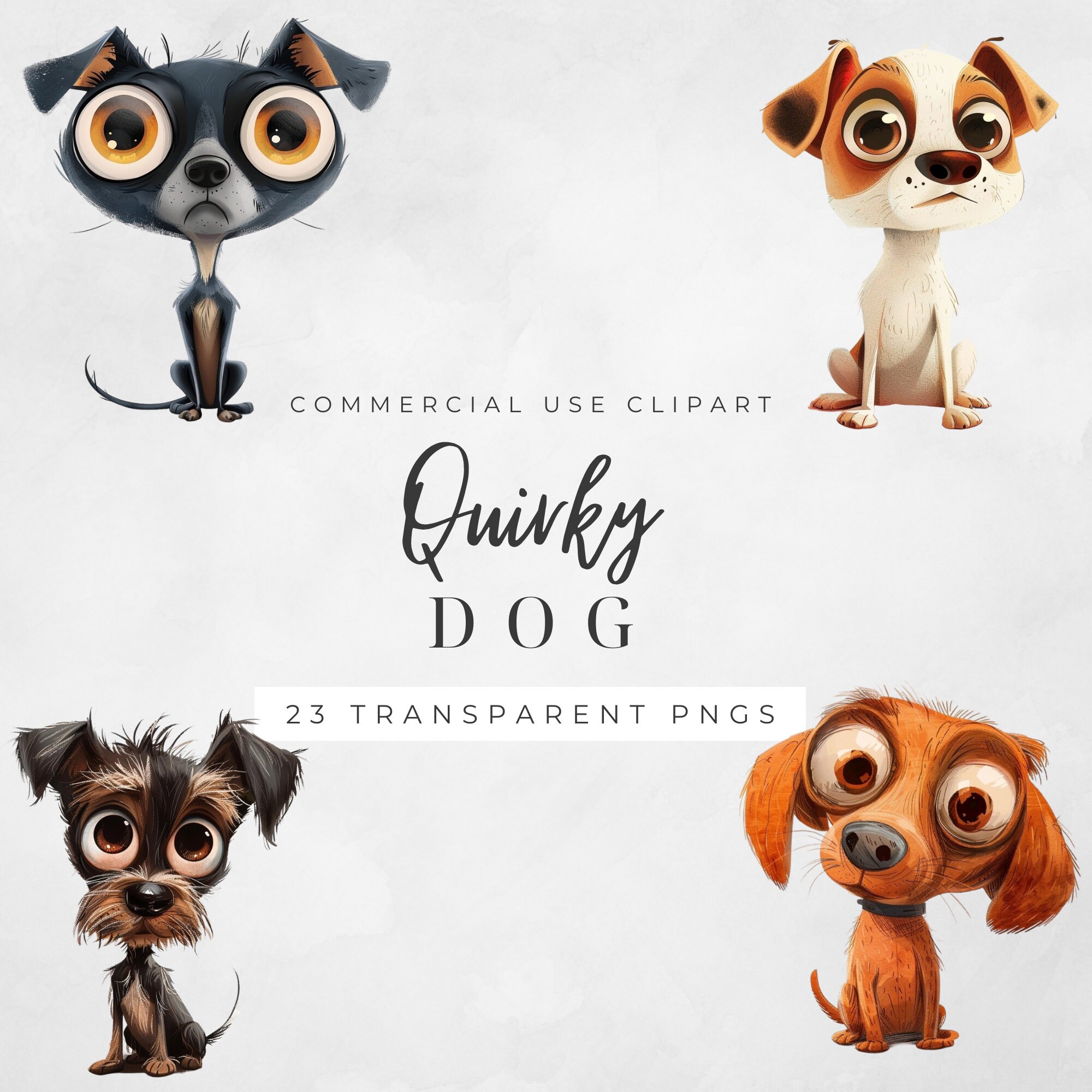 Quirky Dog Clipart Funny Dog Clipart Cute Dog Clipart Funny Animal ...