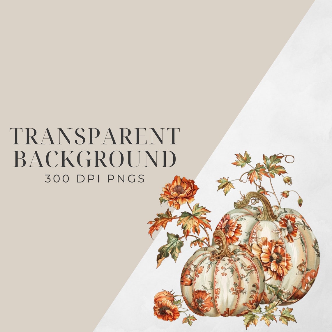Toile Pumpkins Clipart Watercolor Pumpkin Bouquets Clipart Toile De ...