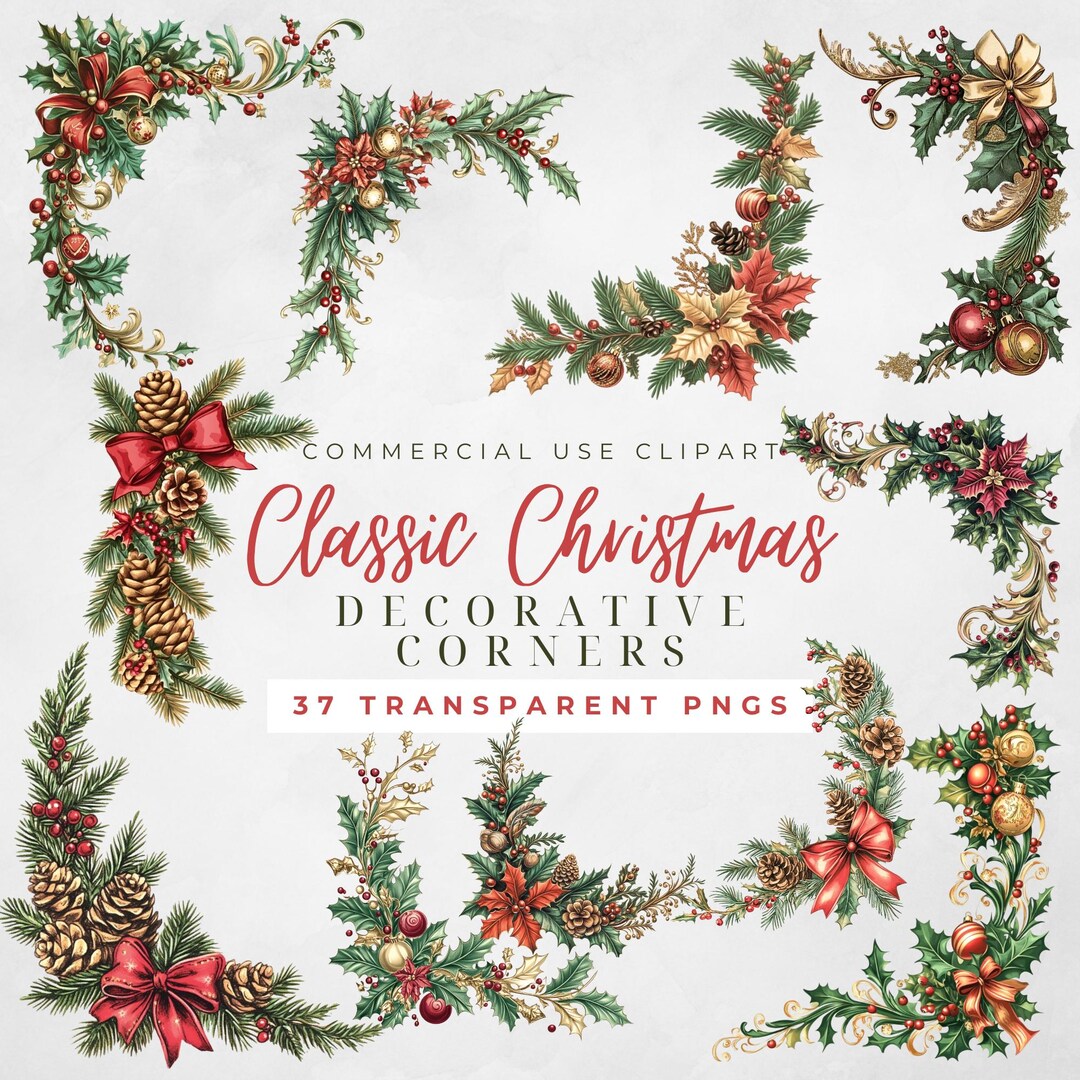 Christmas Corner Border Clipart Christmas Holly Border Christmas ...