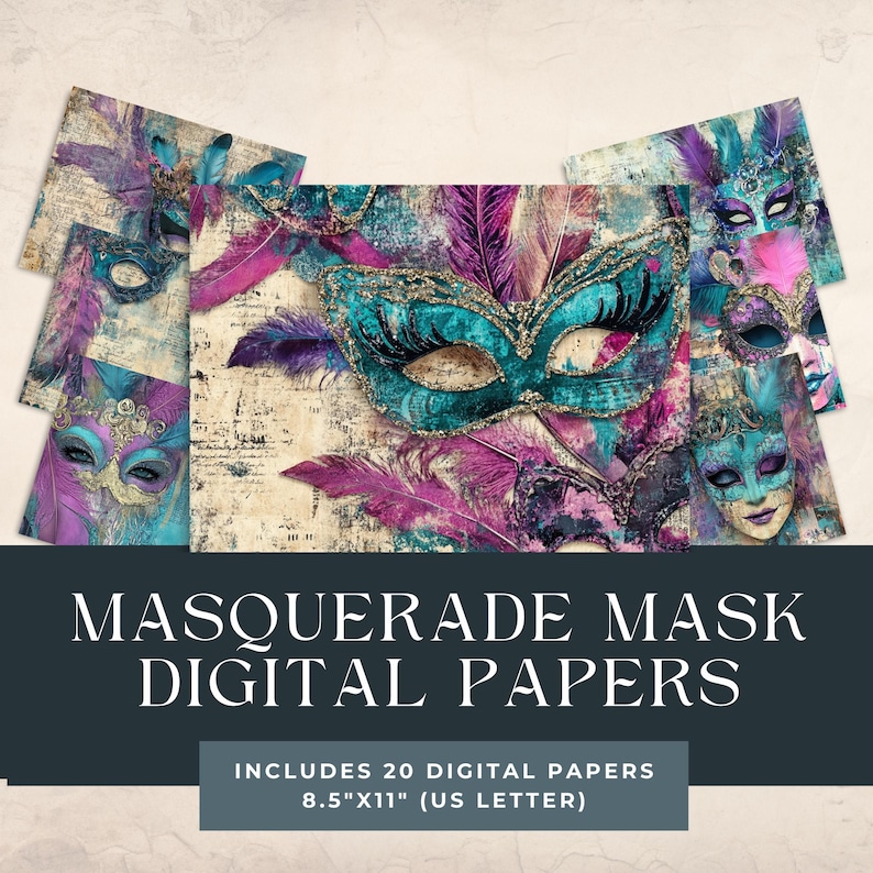 Masquerade Mask Junk Journal Paper Masquerade Junk Journal Junk Journal ...