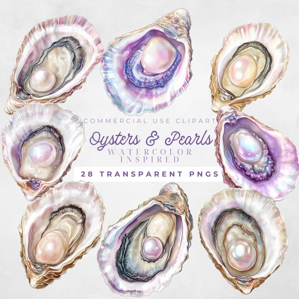 Oyster and Pearl Clipart Seashell Pearl Clipart Pearls and Prosecco ...