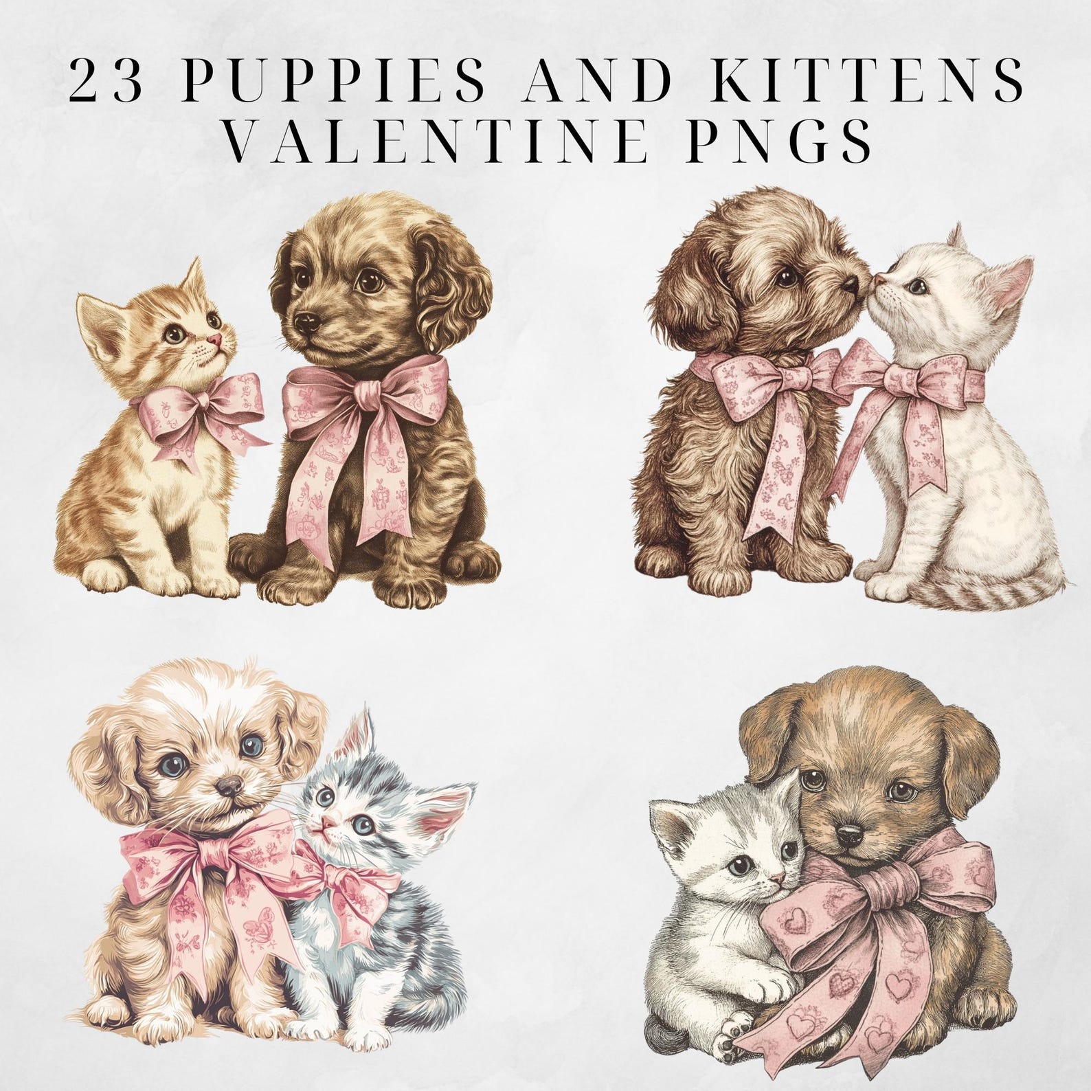 Valentines Cat Dog Clipart Valentine Animals Valentine Dogs Valentine ...