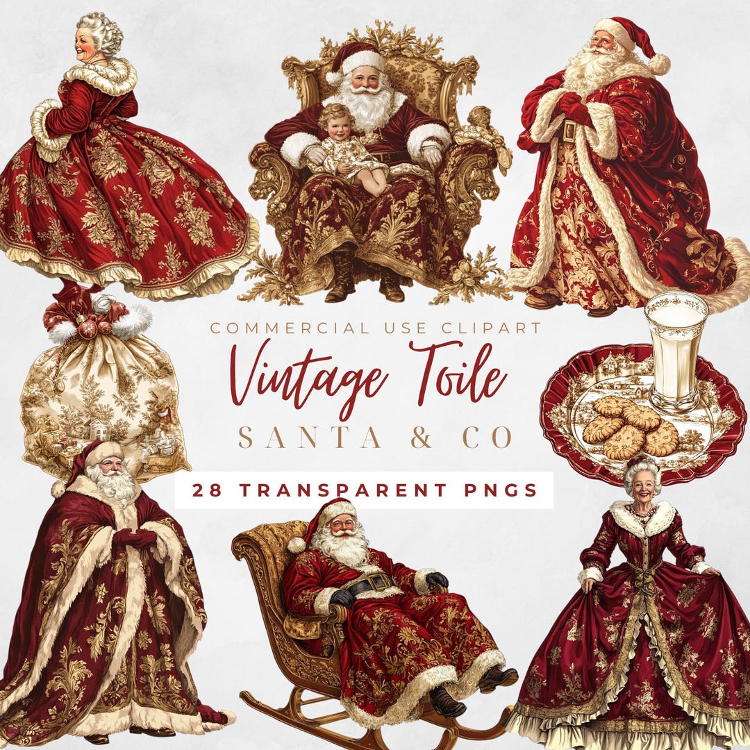 Christmas Toile Clipart Holiday Burgundy Christmas Rococo Christmas ...
