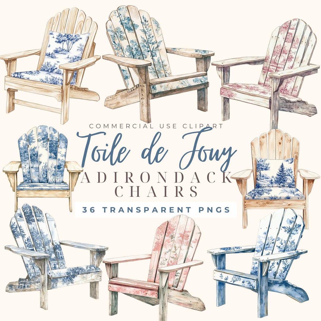 Adirondack Chair Clipart Adirondack Chair Png Blue Toile Clipart Pink ...
