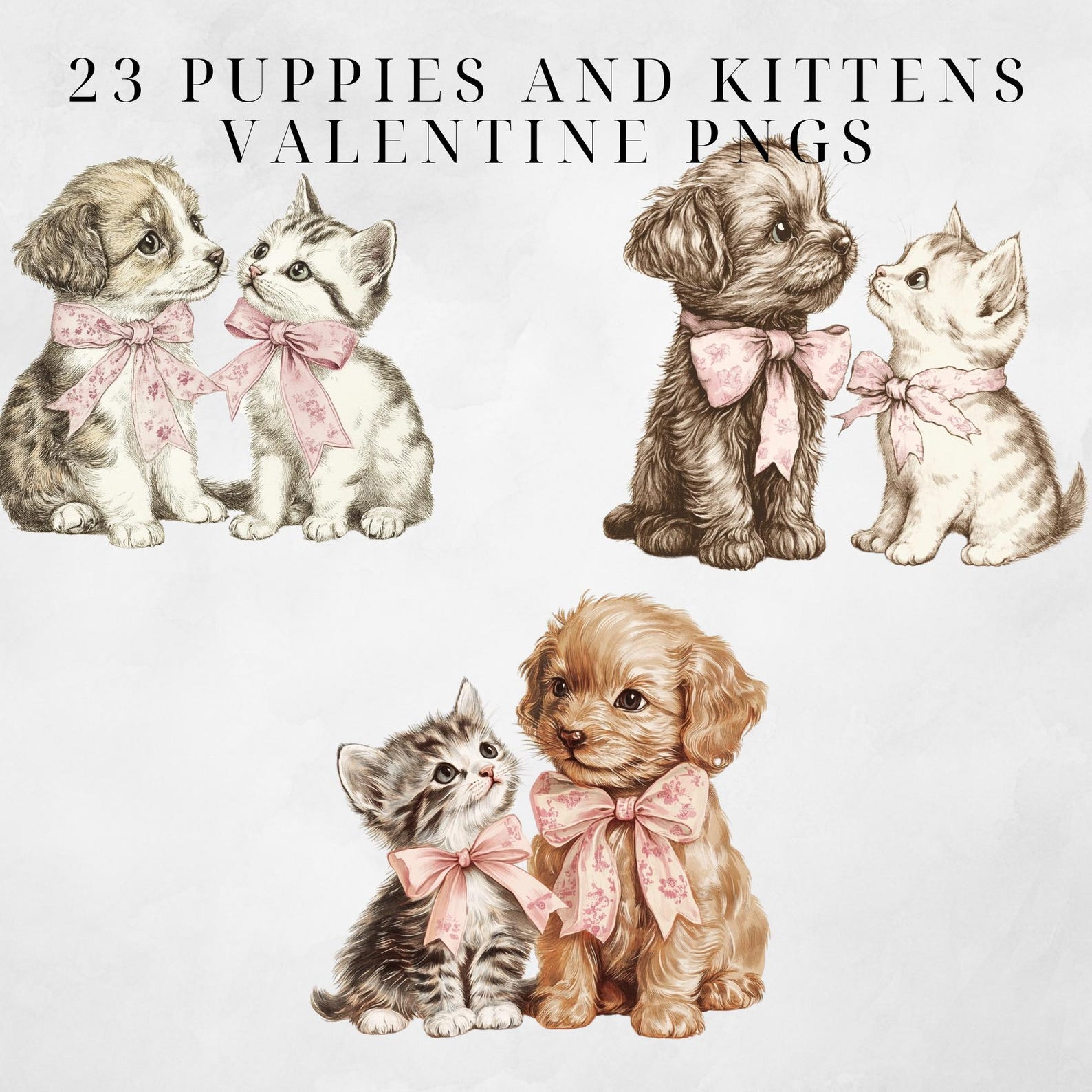 Valentines Cat Dog Clipart Valentine Animals Valentine Dogs Valentine ...