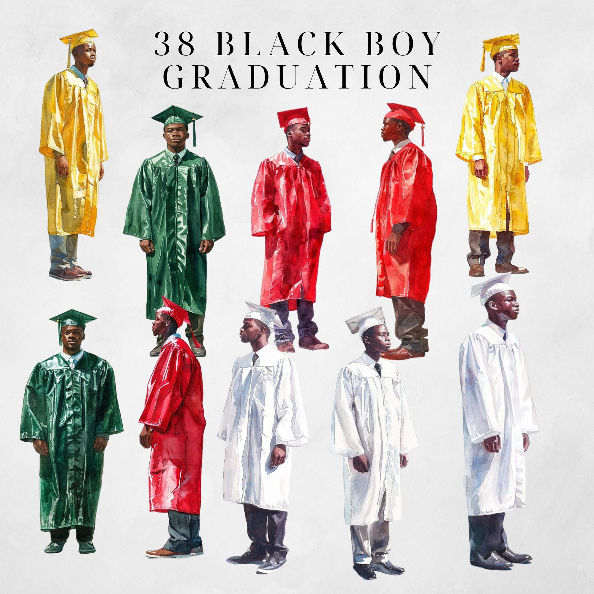 Black Boy Graduation Clipart Graduation Clipart 2024 Graduation Clipart ...