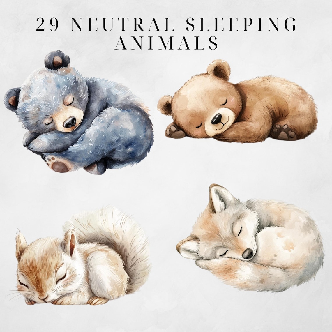 Neutre clipart animaux endormis Clipart lapin endormi qui dort bébé ...