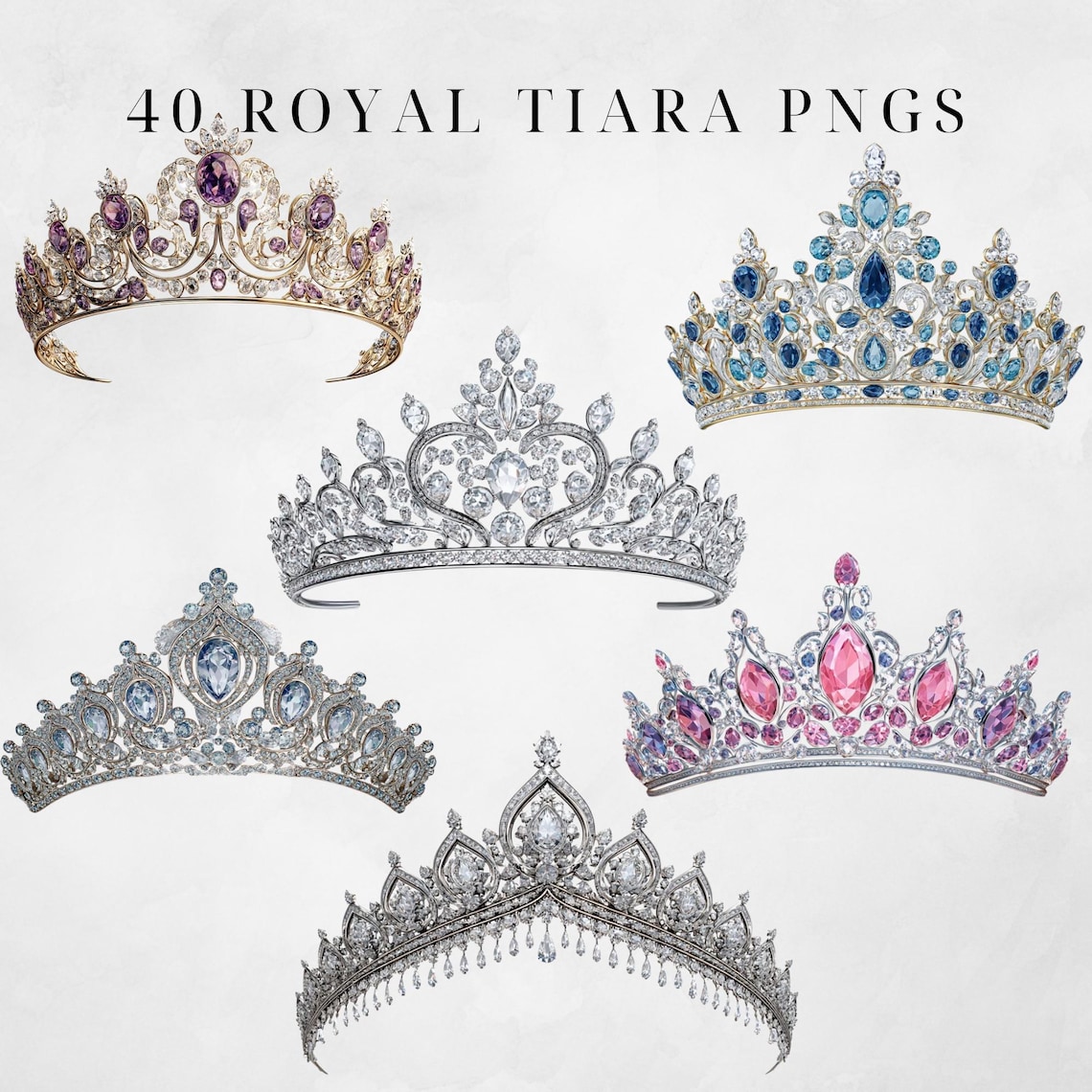 Tiara Clipart Gold and Diamonds Blue and Gold Prince Royal Crowns ...