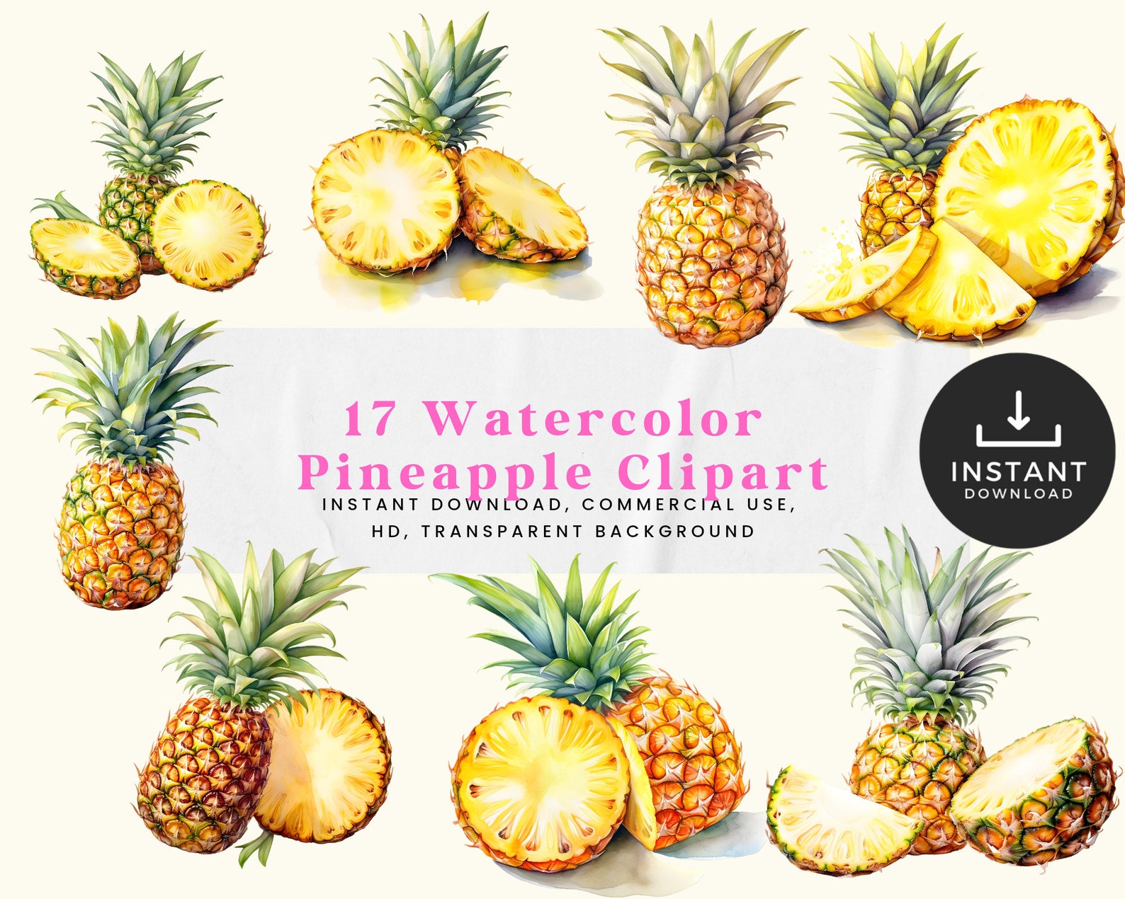 Pineapple Clipart Pineapple Svg Pineapple Png Fruit Clipart - Etsy