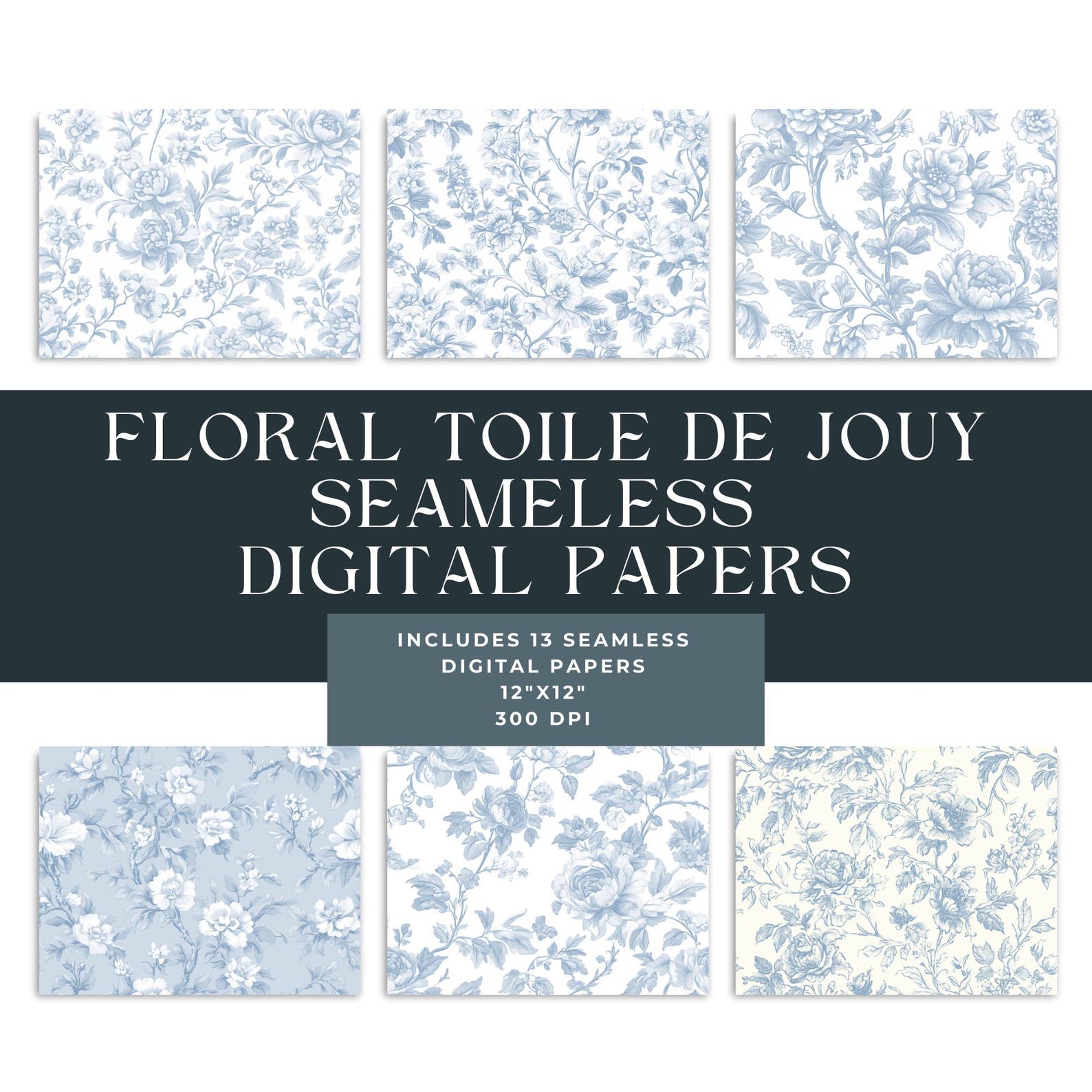 Dusty Blue Seamless Toile Commercial Use Pink Toile Seamless Pattern ...
