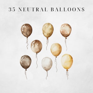 Clipart Neutral Balloons Clipart Balloons Neutral Baby Shower Clipart ...