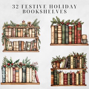 Book Spines Clipart Christmas Book Stack Clipart Books on A Shelf ...