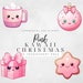Cute Kawaii Christmas Clipart Pink Christmas PNG Santa Claus Clipart ...