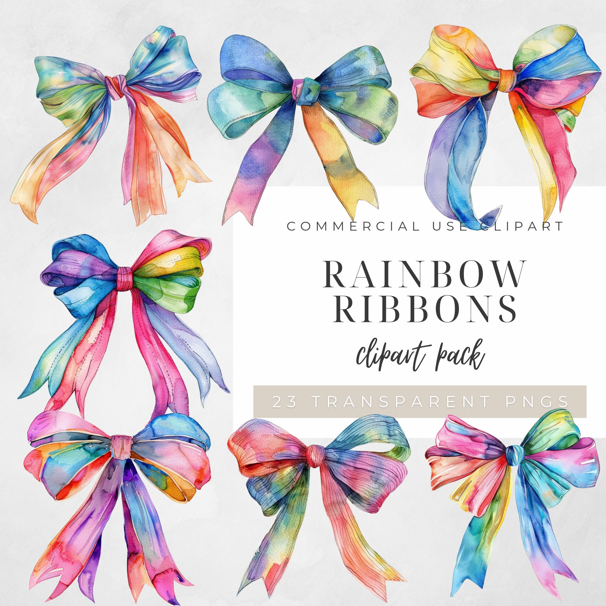 Rainbow Ribbon Clipart Rainbow Bow Clipart Coquette Bow PNG Coquette ...