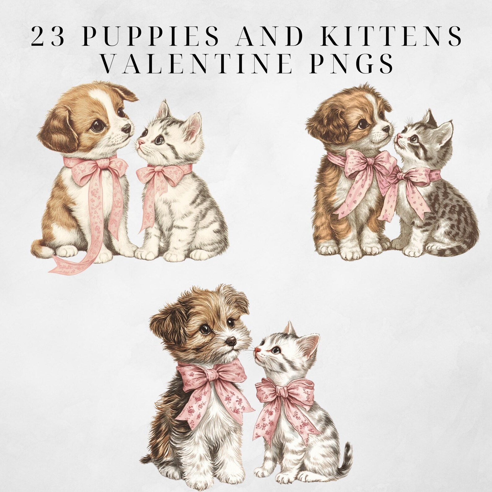 Valentines Cat Dog Clipart Valentine Animals Valentine Dogs Valentine ...