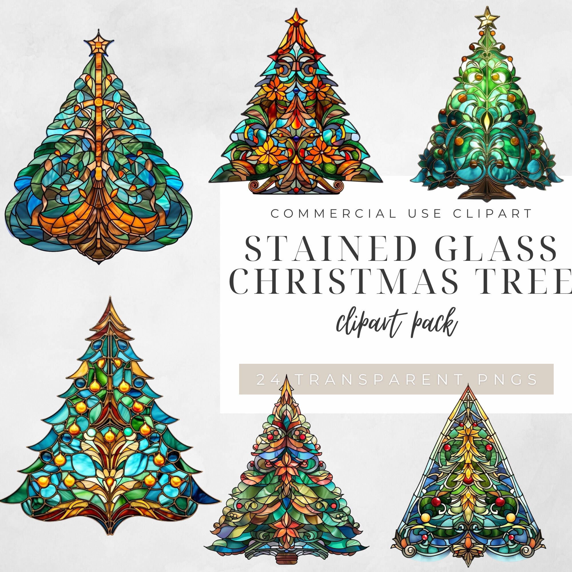 Stained Glass Christmas Clipart Stained Glass PNG Xmas Stained Glass ...