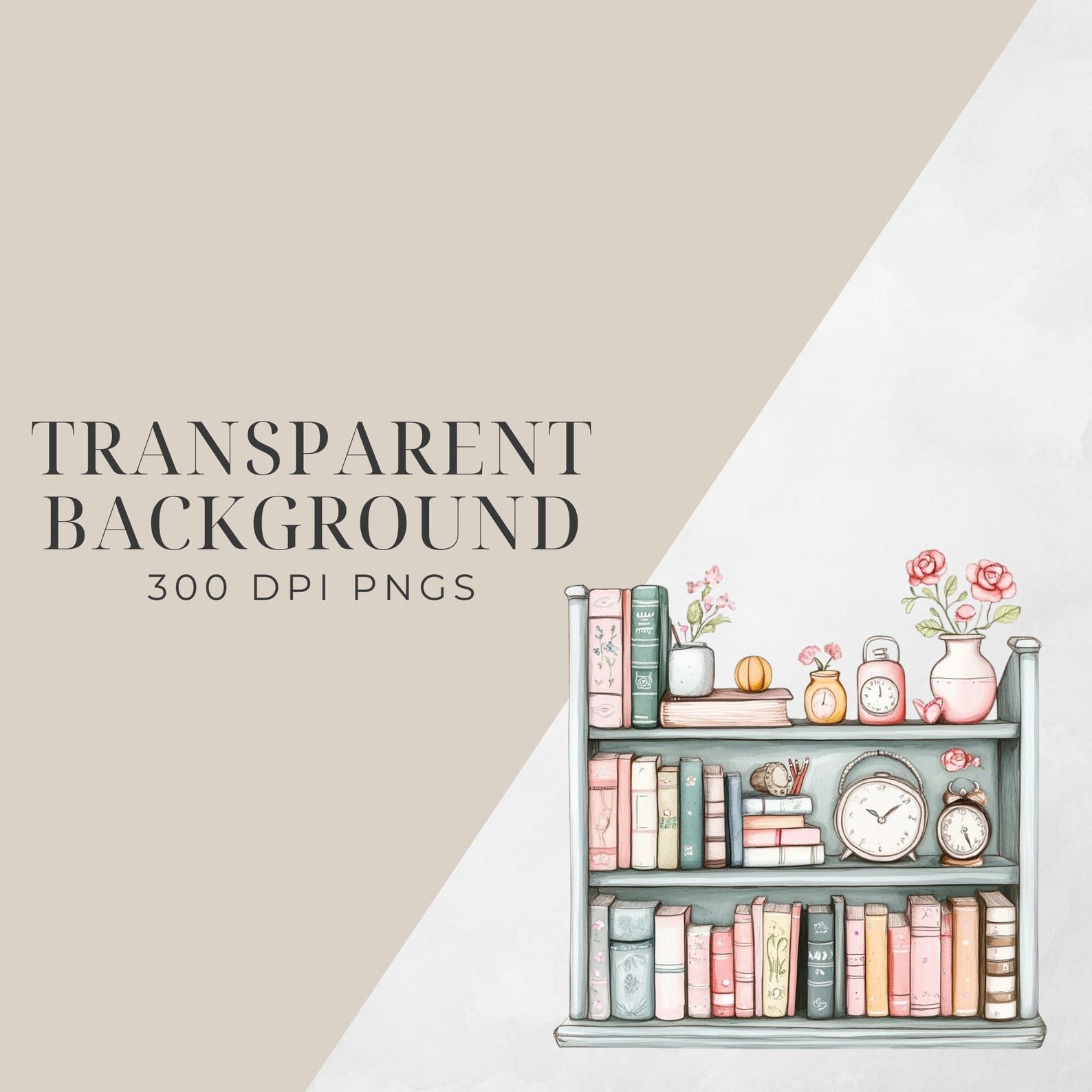 Boho Bookshelf Clipart Books on Shelf Clipart Books on A Shelf Clipart ...