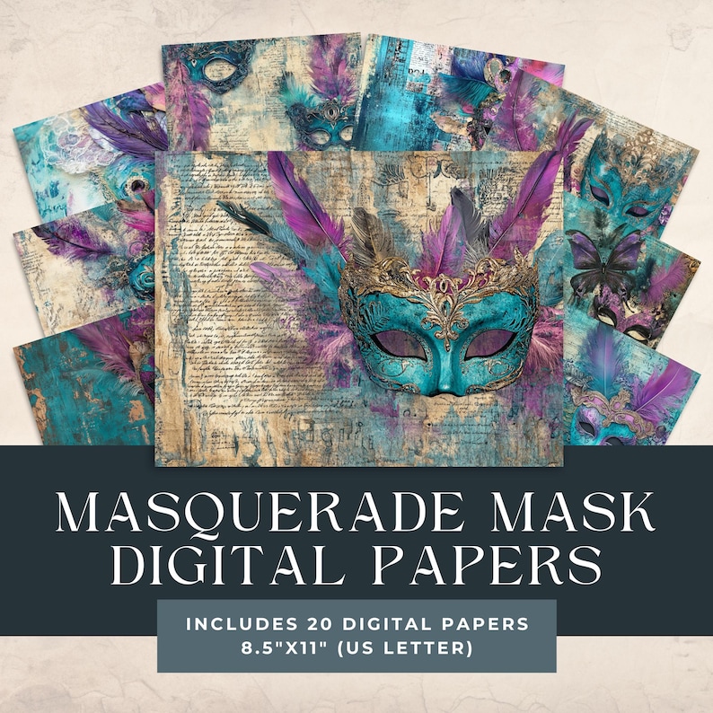 Masquerade Mask Junk Journal Paper Masquerade Junk Journal Junk Journal ...