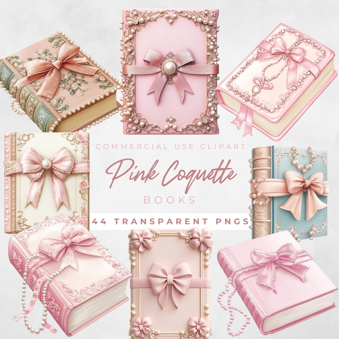 Coquette Books Clipart Books and Bows Coquette Book Png Stack of Books ...