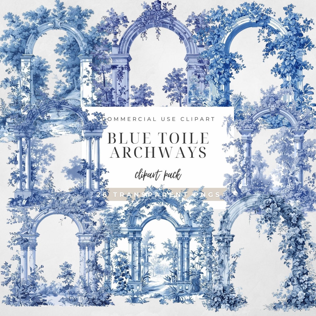 Toile De Jouy Clipart Blue Toile Clipart Chinoiserie Png Svg French ...