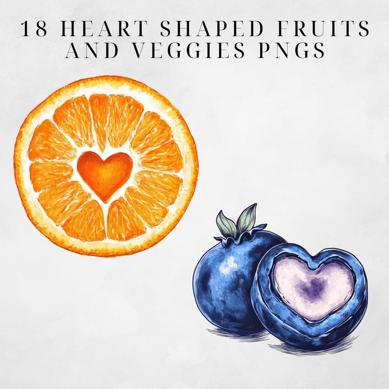 Valentine Fruit Heart Clipart Locally Drown Clipart Watercolor Fruits ...