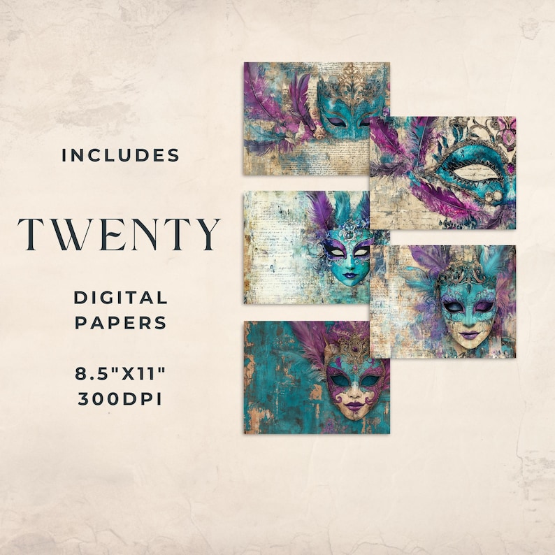 Masquerade Mask Junk Journal Paper Masquerade Junk Journal Junk Journal ...