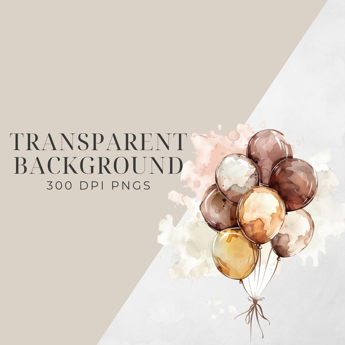 Clipart Neutral Balloons Clipart Balloons Neutral Baby Shower Clipart ...