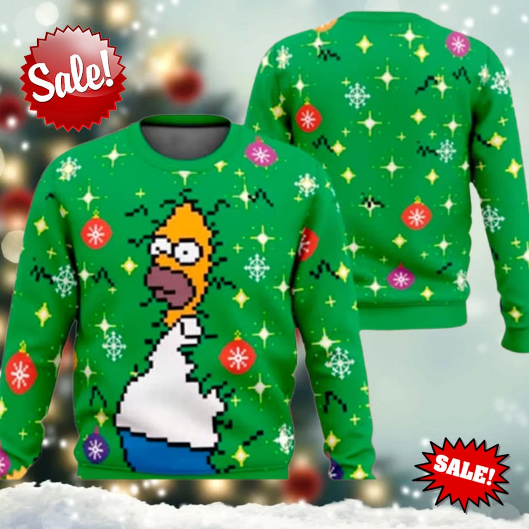 Homer Bush Meme the Simpsons Ugly Christmas Sweater Merry - Etsy