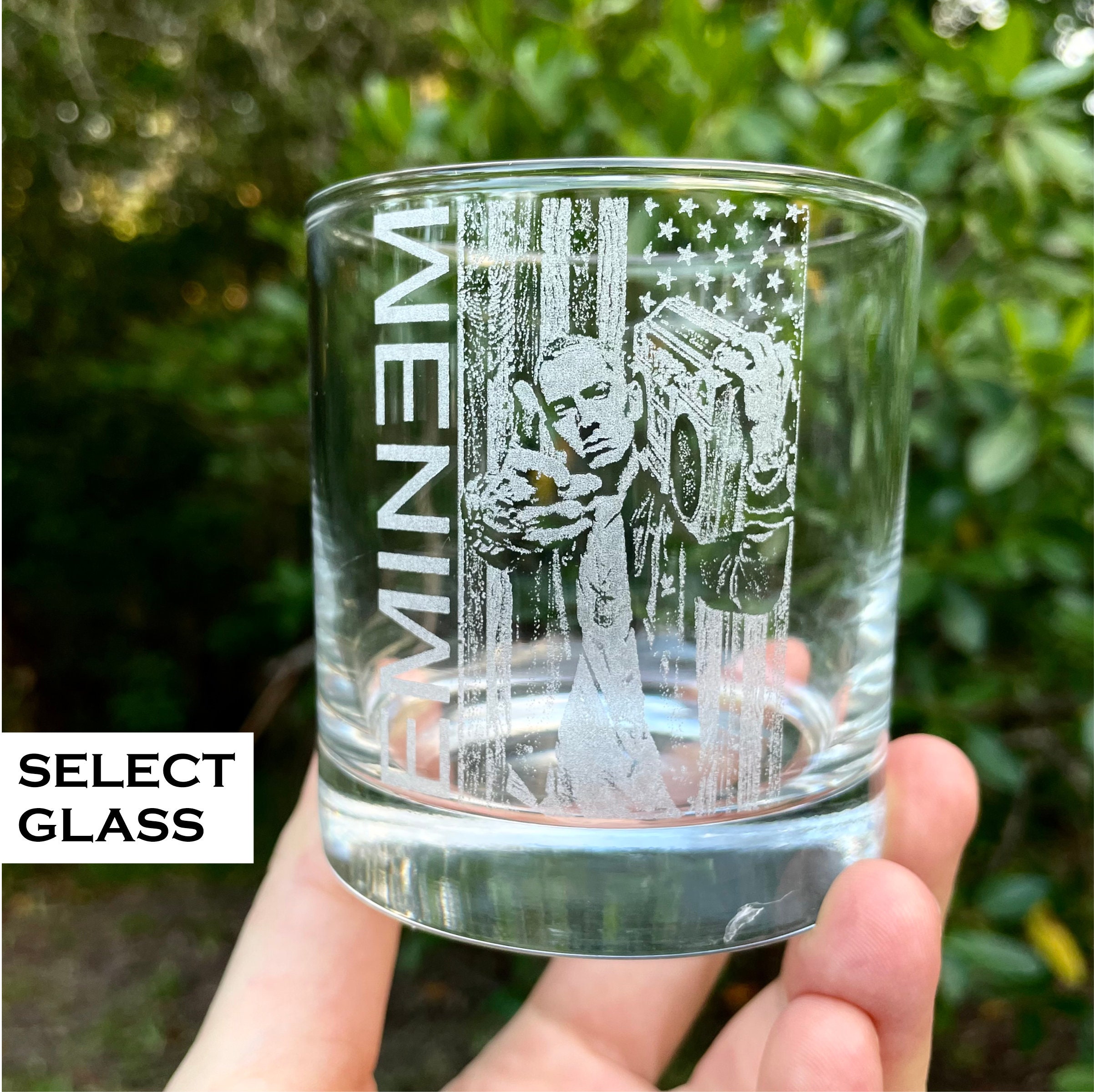 EMINEM Picture Glass Engraved Gift Custom Photo Gift for Him Celebrity ...
