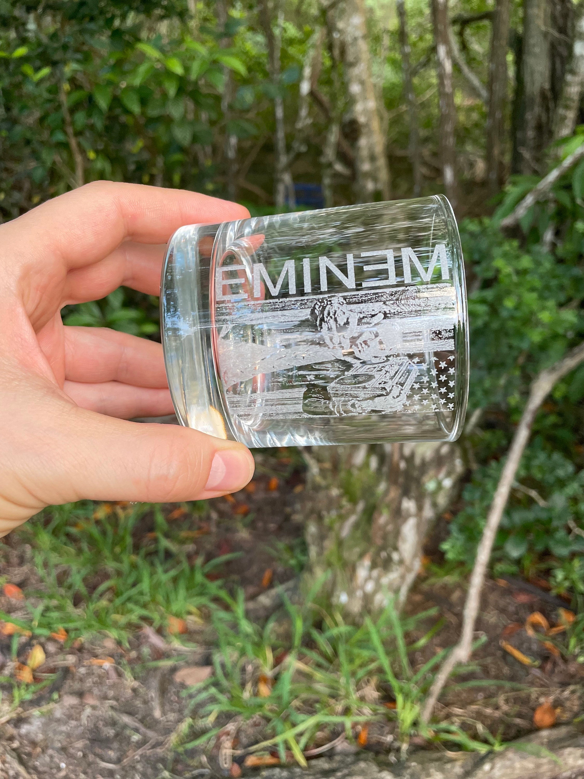 EMINEM Picture Glass Engraved Gift Custom Photo Gift for Him Celebrity ...