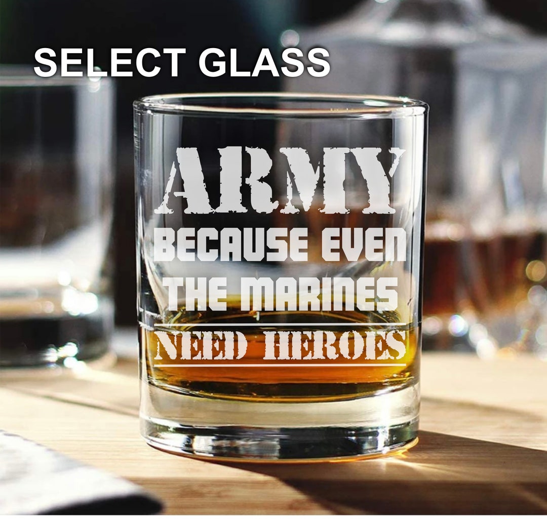 Army Vs Navy Gift Engraved Glass Personalized Army Rocks Glass Veteran ...