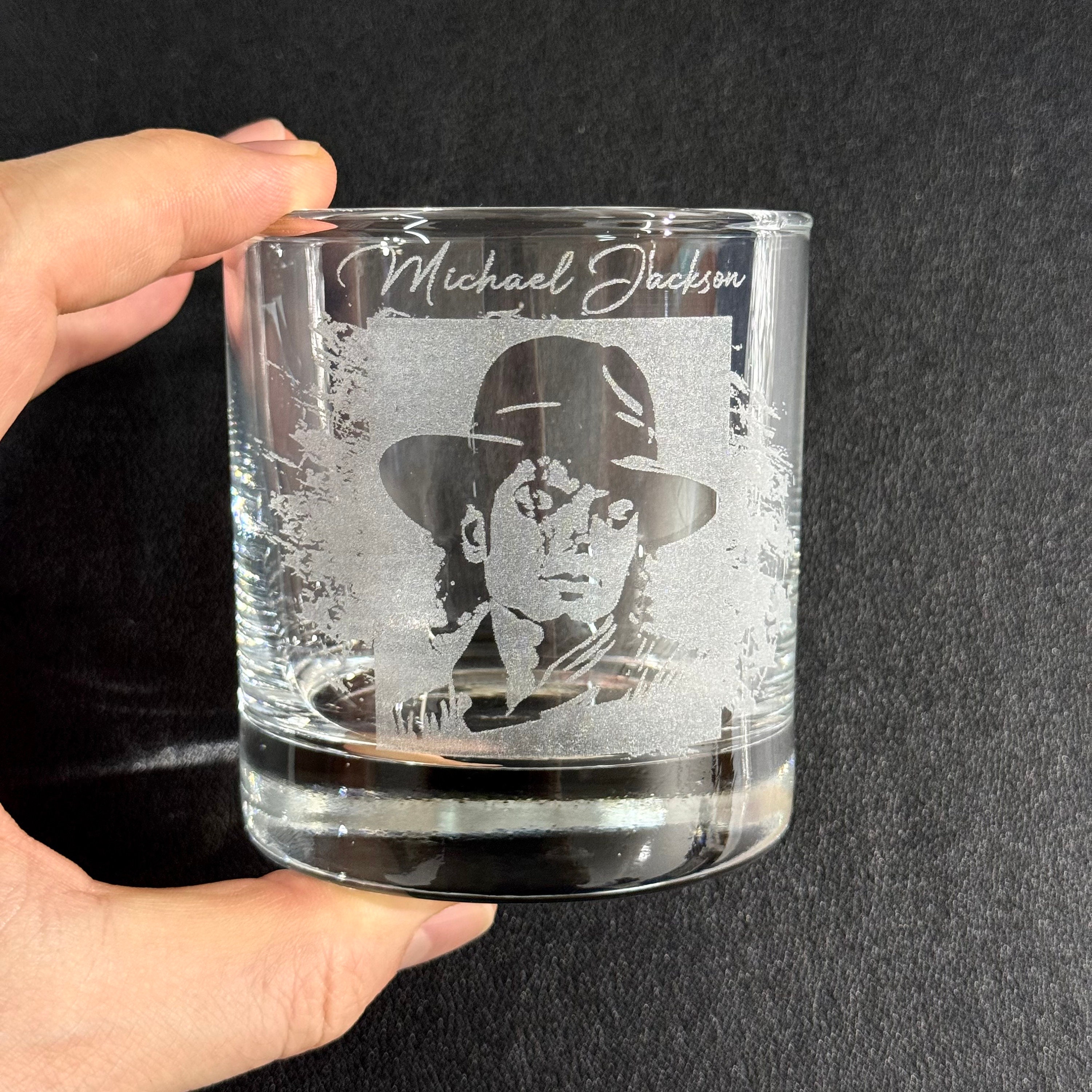 Michael Jackson Glass Engraved Gift Custom Photo Gift for Him Celebrity ...