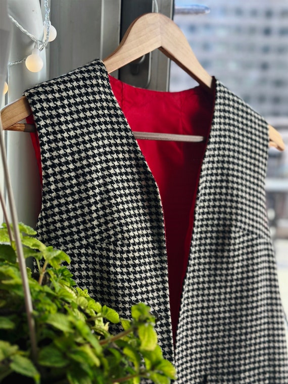 Vintage Houndstooth Vest and Skirt Set 1950's Pattern… - Gem