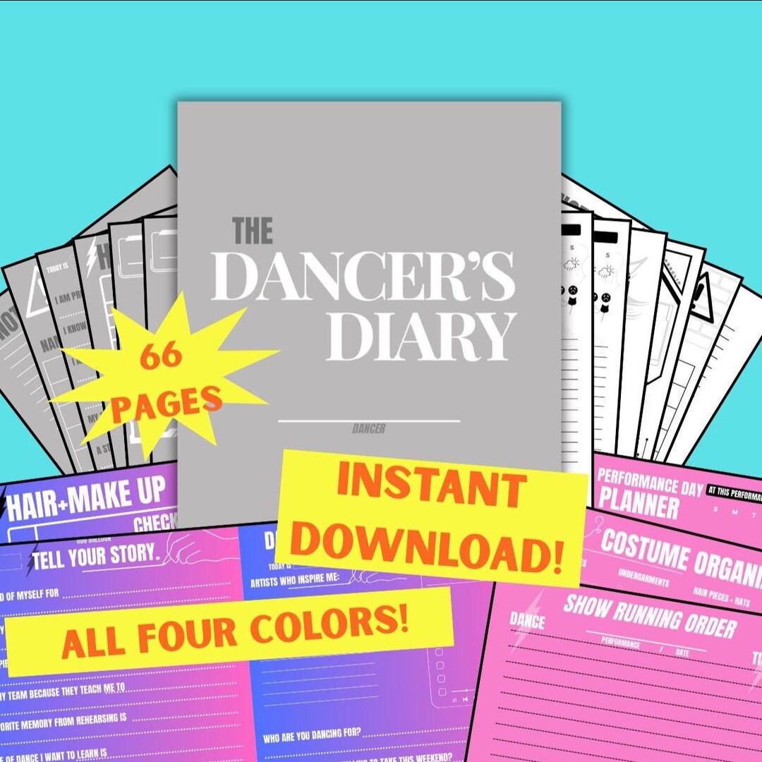 Dance Planner PDF Digital Download Dancer Journal Template Costume ...