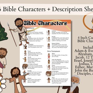 BUNDLE! | Downloadable Kids Bible Characters | Bible Timeline Printable ...