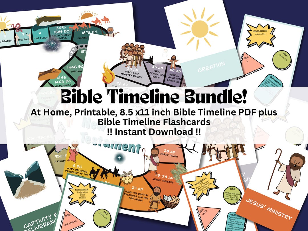 BUNDLE! - Bible Timeline Printable - Christian Homeschool Flashcards ...