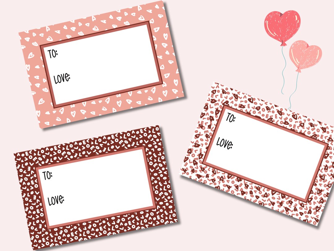 Valentine's Day Gift Tags Printable Valentines Gift Tags Print at Home ...