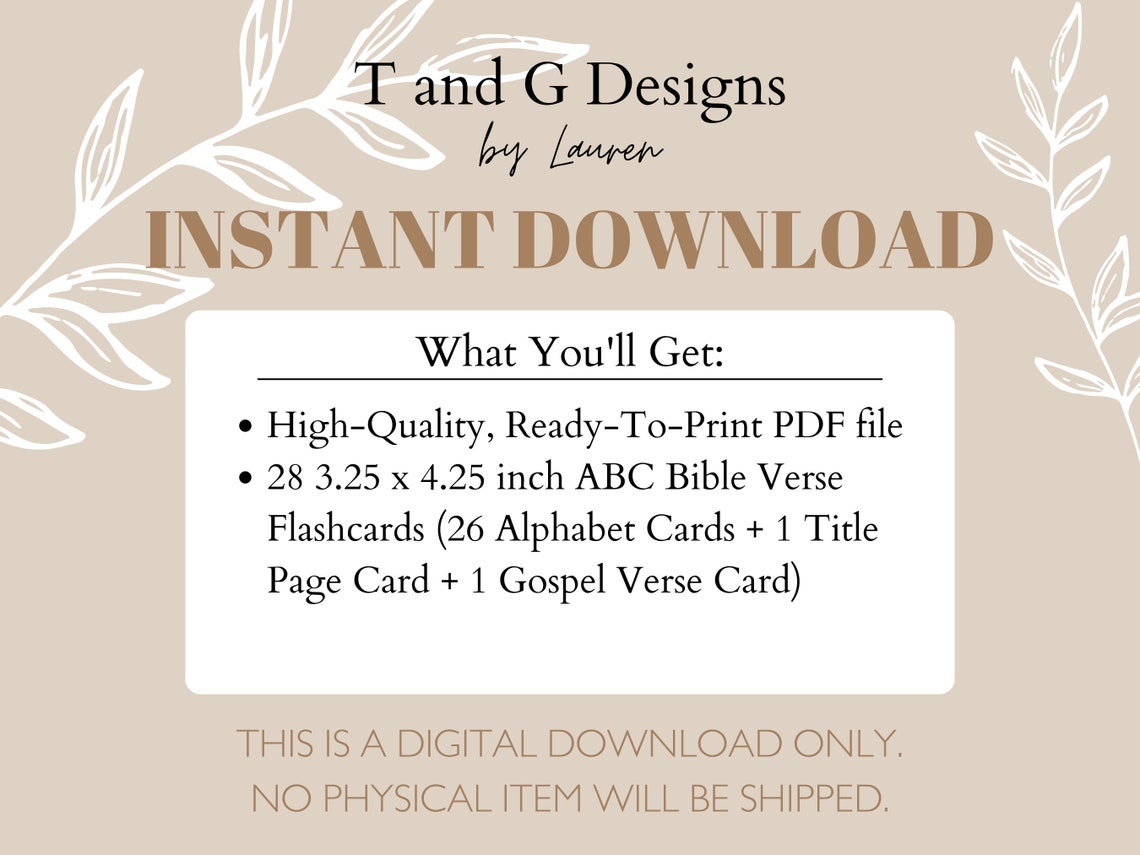 ABC Bible Verse Flashcards Kids Memory Verse Flashcards Homeschool ...